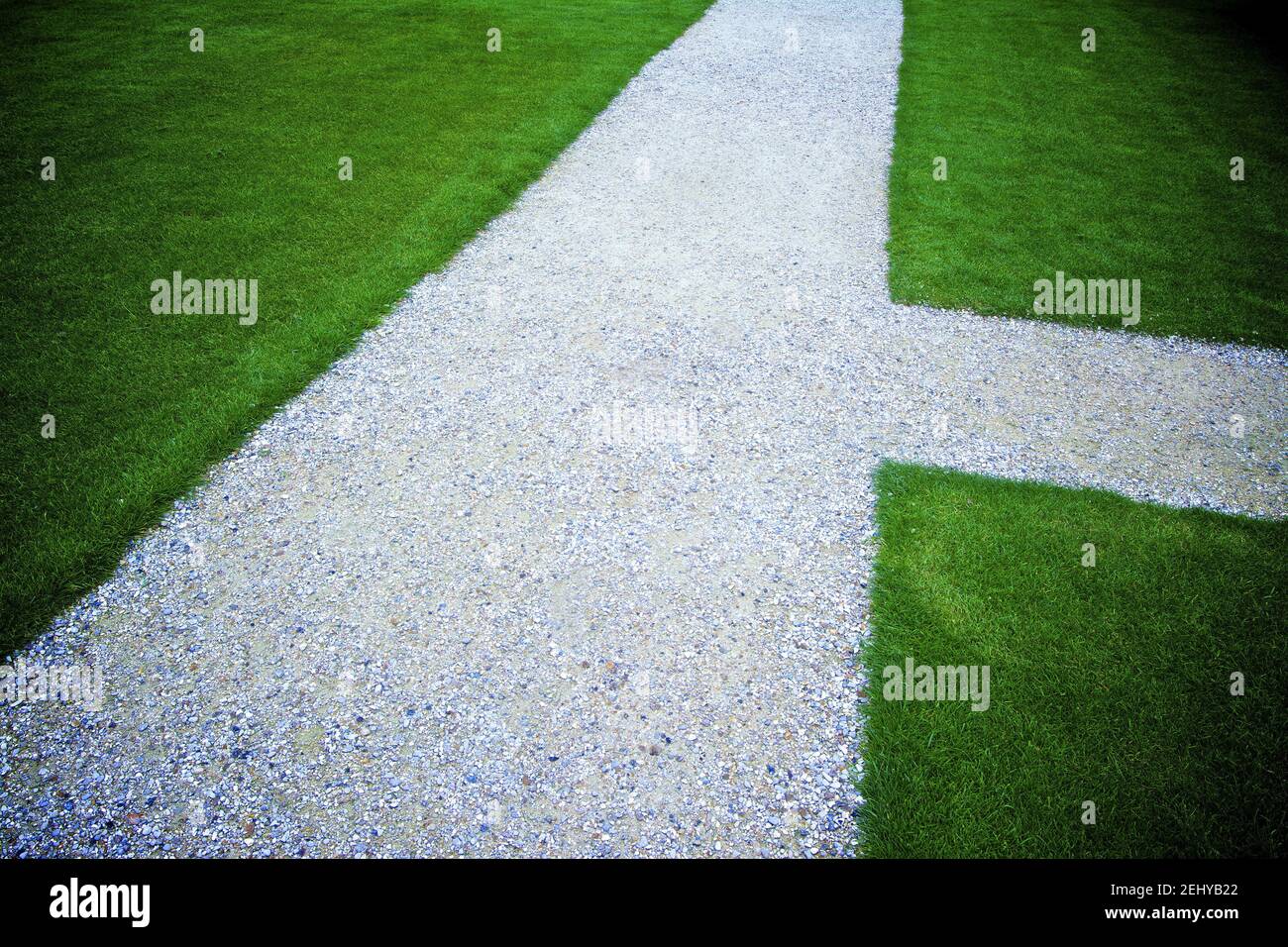 High angle shot of a pedestrian walkway in a garden, France Stock Photo ...