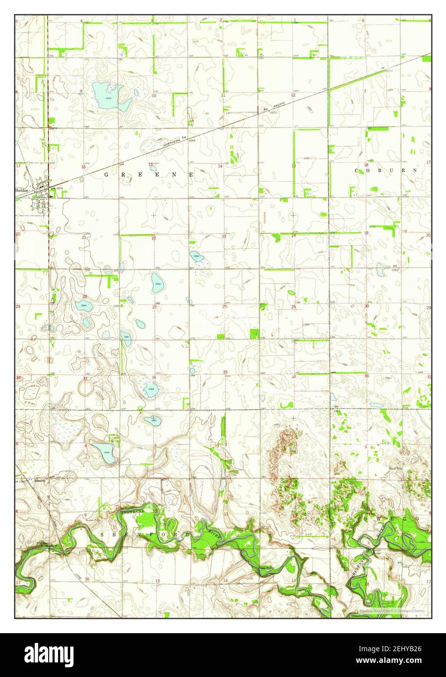 Sheldon, North Dakota, map 1960, 1:24000, United States of America by ...