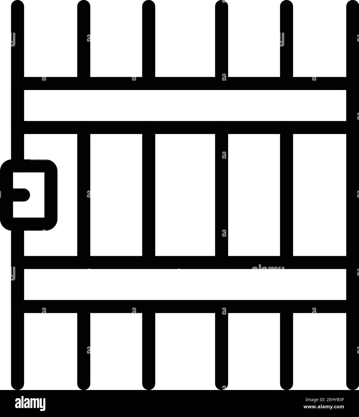 Prison gate icon. Outline prison gate vector icon for web design ...
