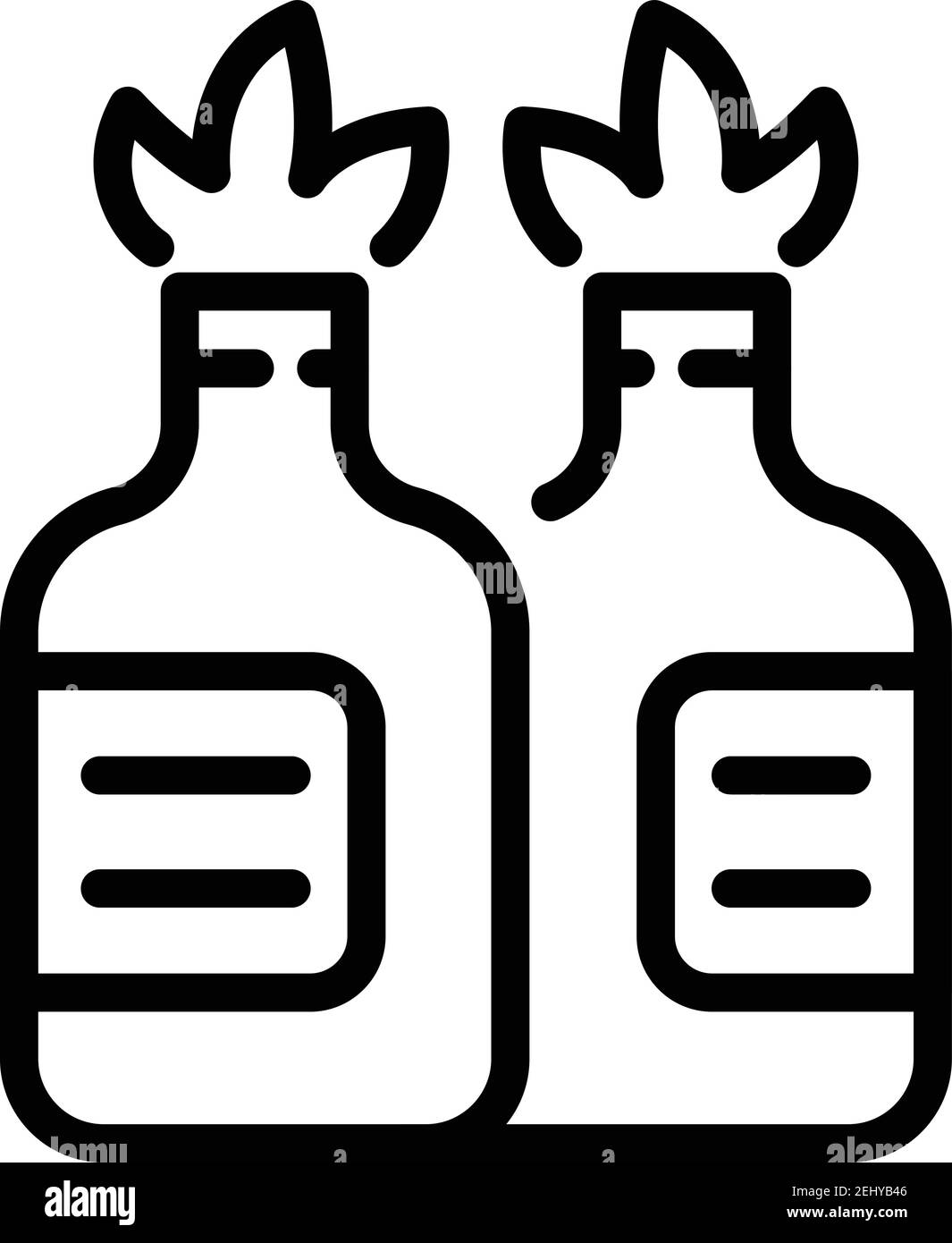 Glass bottle fire icon. Outline glass bottle fire vector icon for web ...