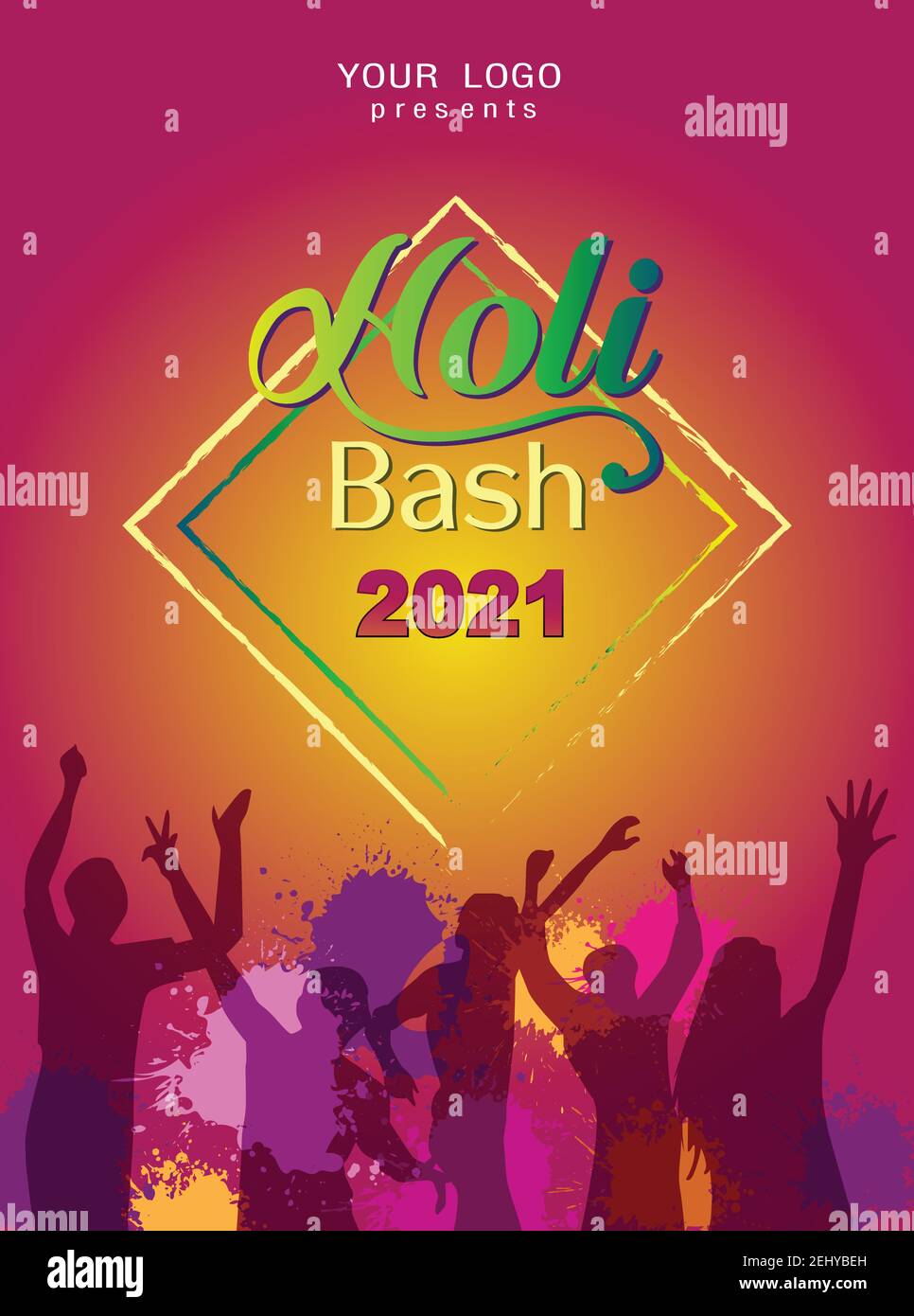 Beautiful poster for Indian festival Happy Holi bash poster with ...