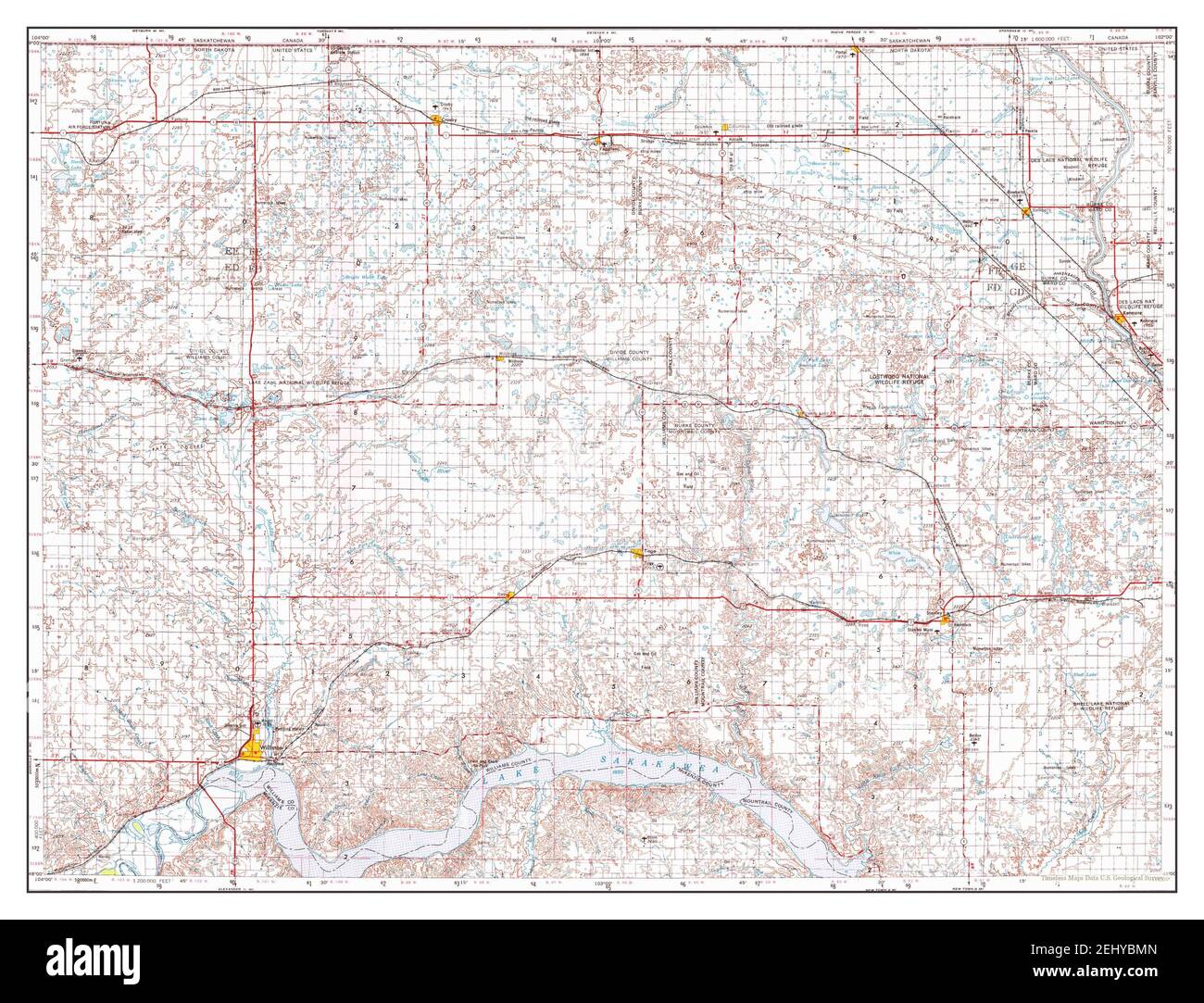 Map of williston hi-res stock photography and images - Alamy