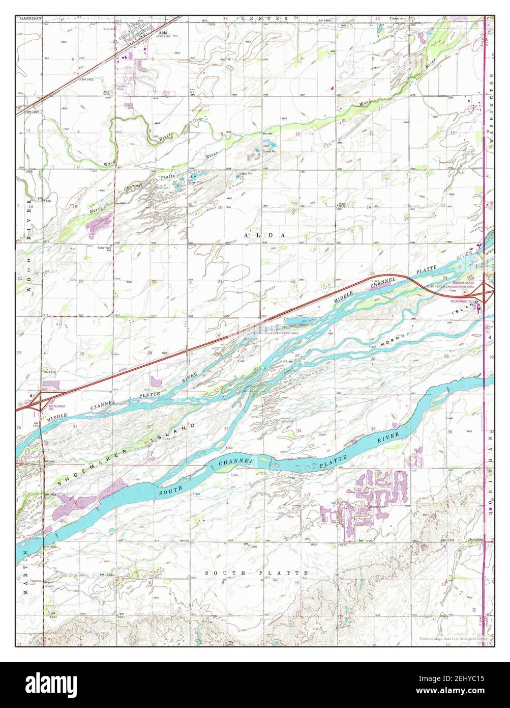 Alda, Nebraska, map 1962, 1:24000, United States of America by Timeless ...