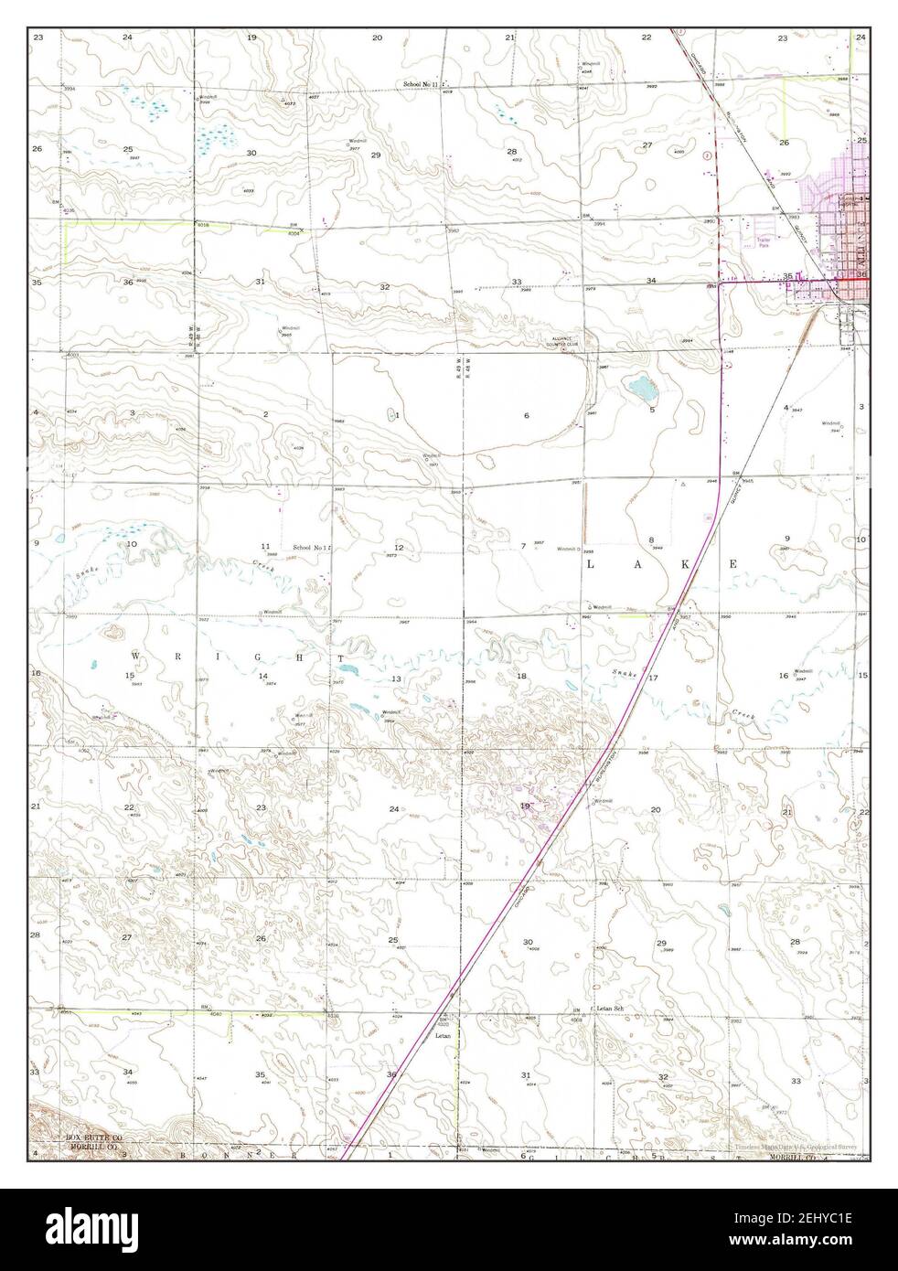 Alliance West, Nebraska, map 1947, 1:24000, United States of America by ...