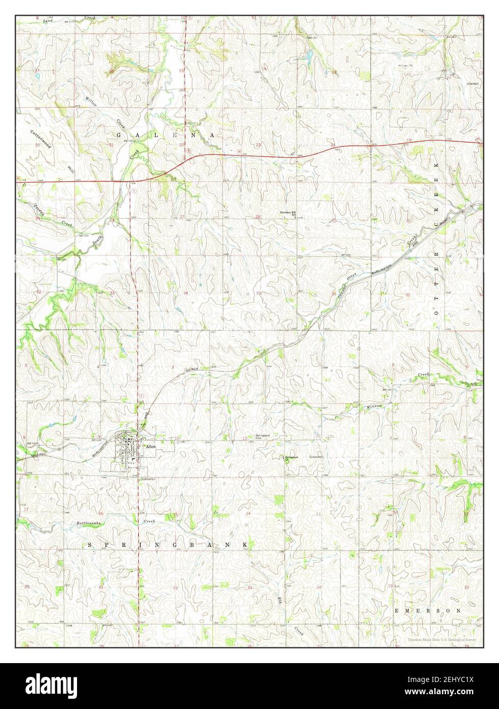 Allen, Nebraska, map 1967, 1:24000, United States of America by ...