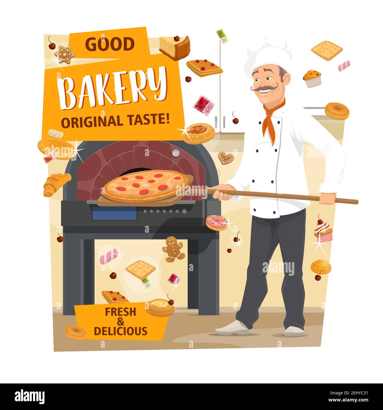 Gingerbread cookie chef baking Cut Out Stock Images & Pictures - Alamy
