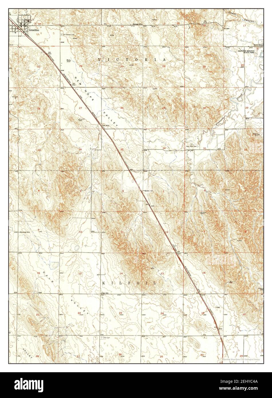 Anselmo, Nebraska, map 1951, 1:24000, United States of America by ...