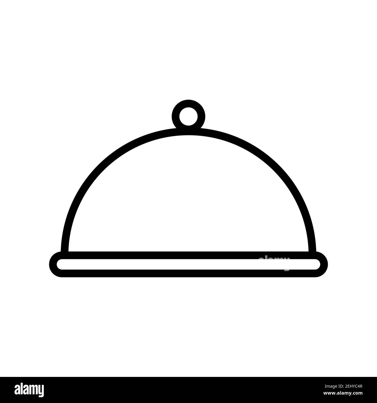 Simple tray with lid for serving food icon in trendy line style ...