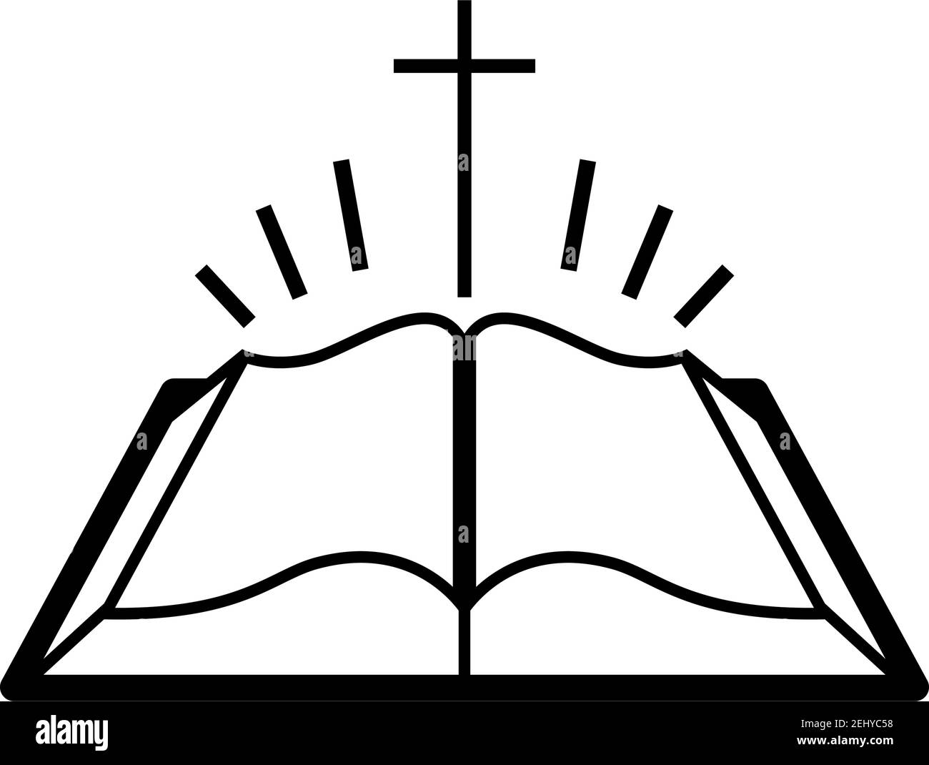 Holly Bible Icon. Black Glyph Design. Vector Illustration Stock Vector ...