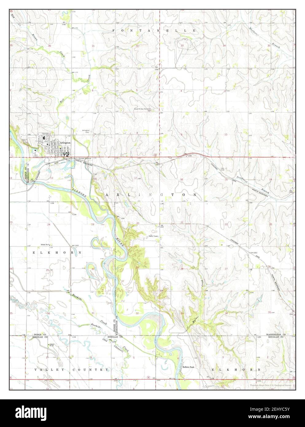 Arlington, Nebraska, map 1968, 1:24000, United States of America by ...