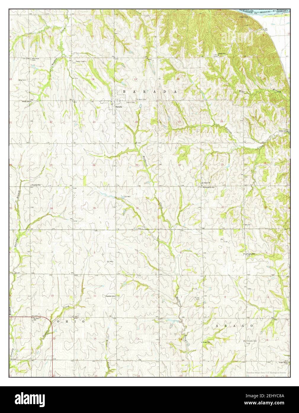 Barada, Nebraska, map 1966, 1:24000, United States of America by ...
