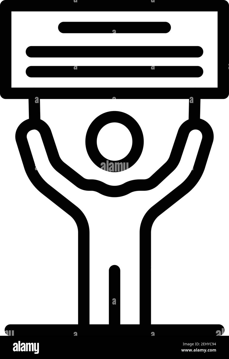 Protest banner icon. Outline protest banner vector icon for web design ...