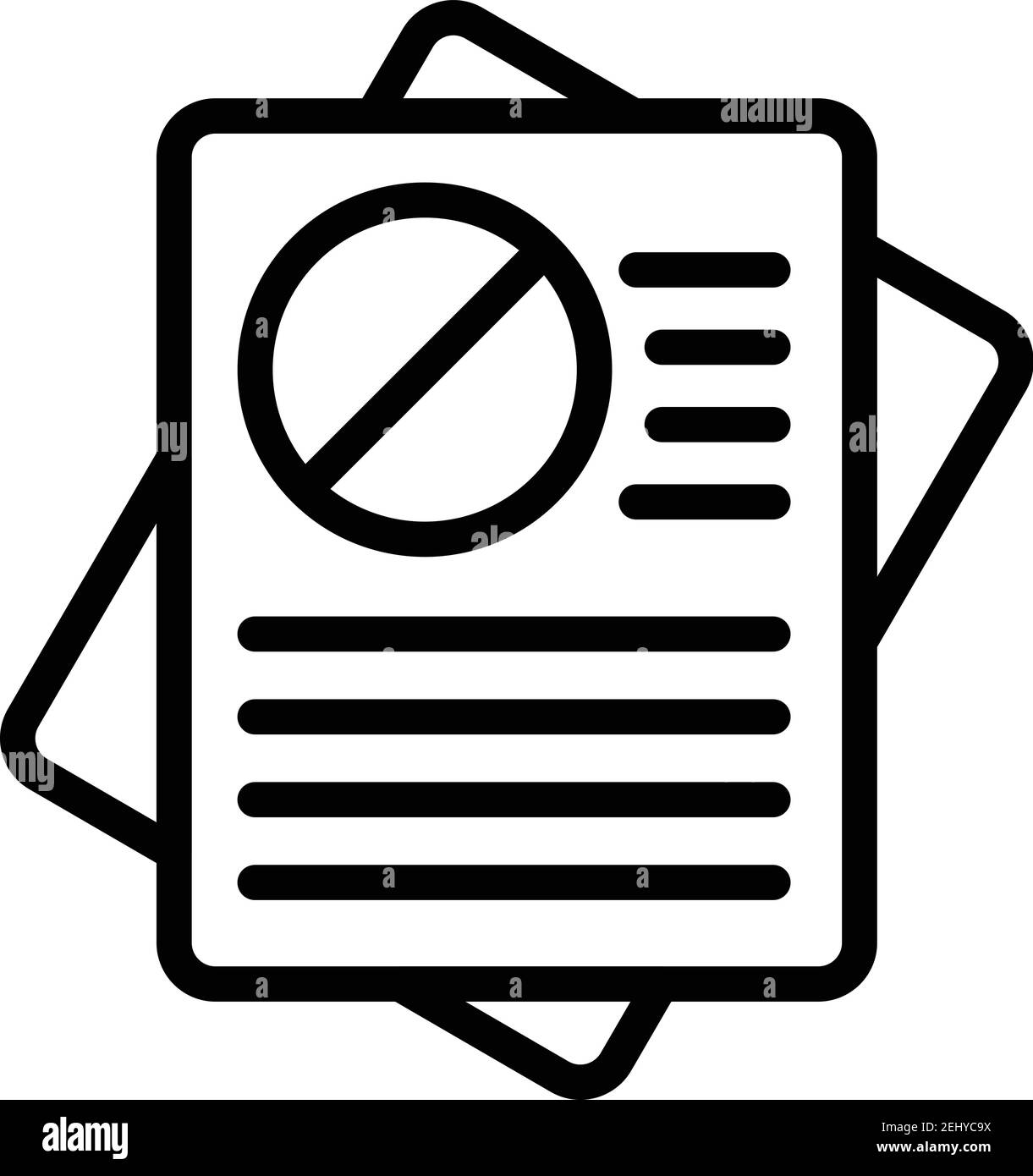 Rejected documents icon. Outline rejected documents vector icon for web ...