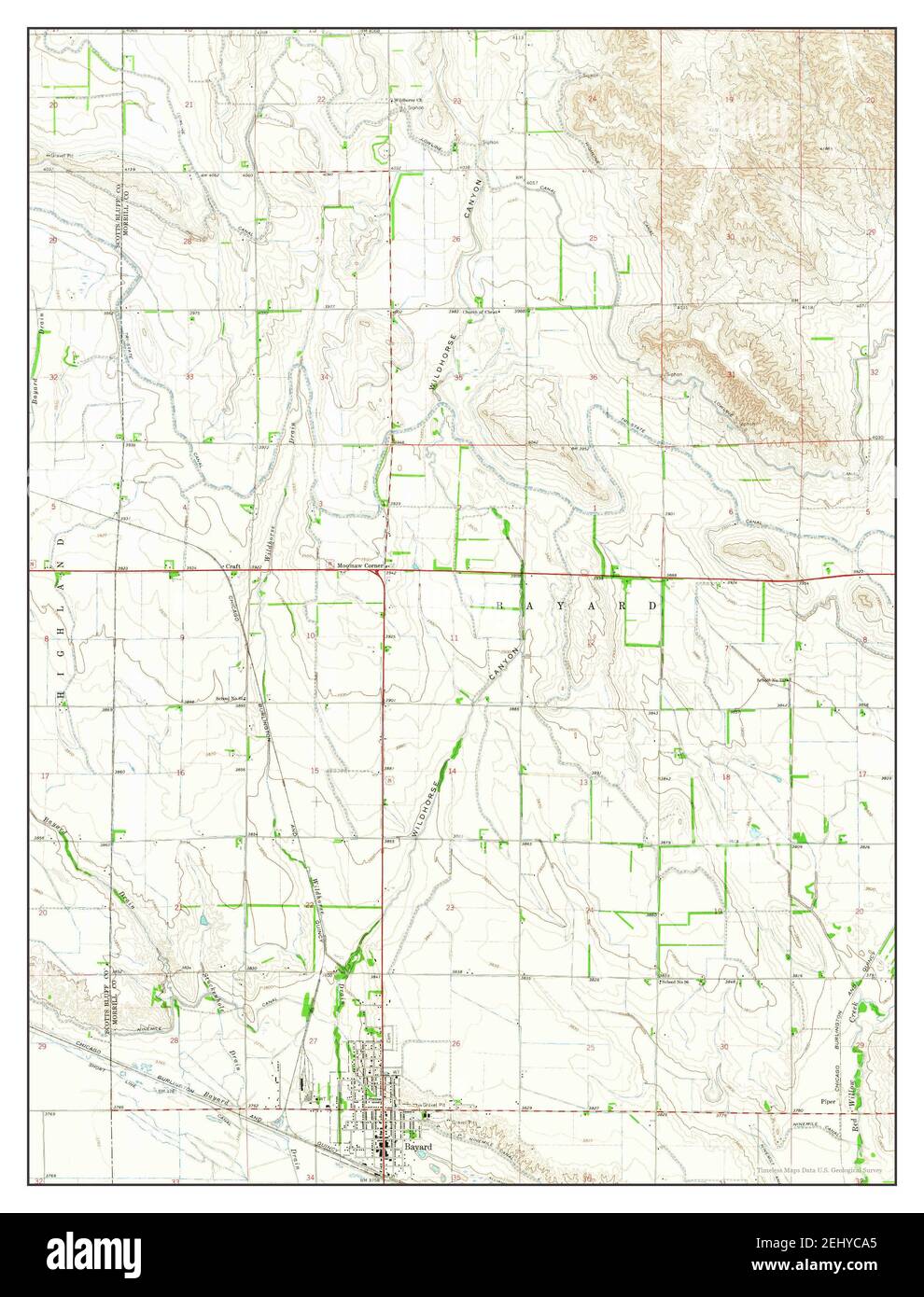 Map of bayard nebraska Cut Out Stock Images & Pictures - Alamy
