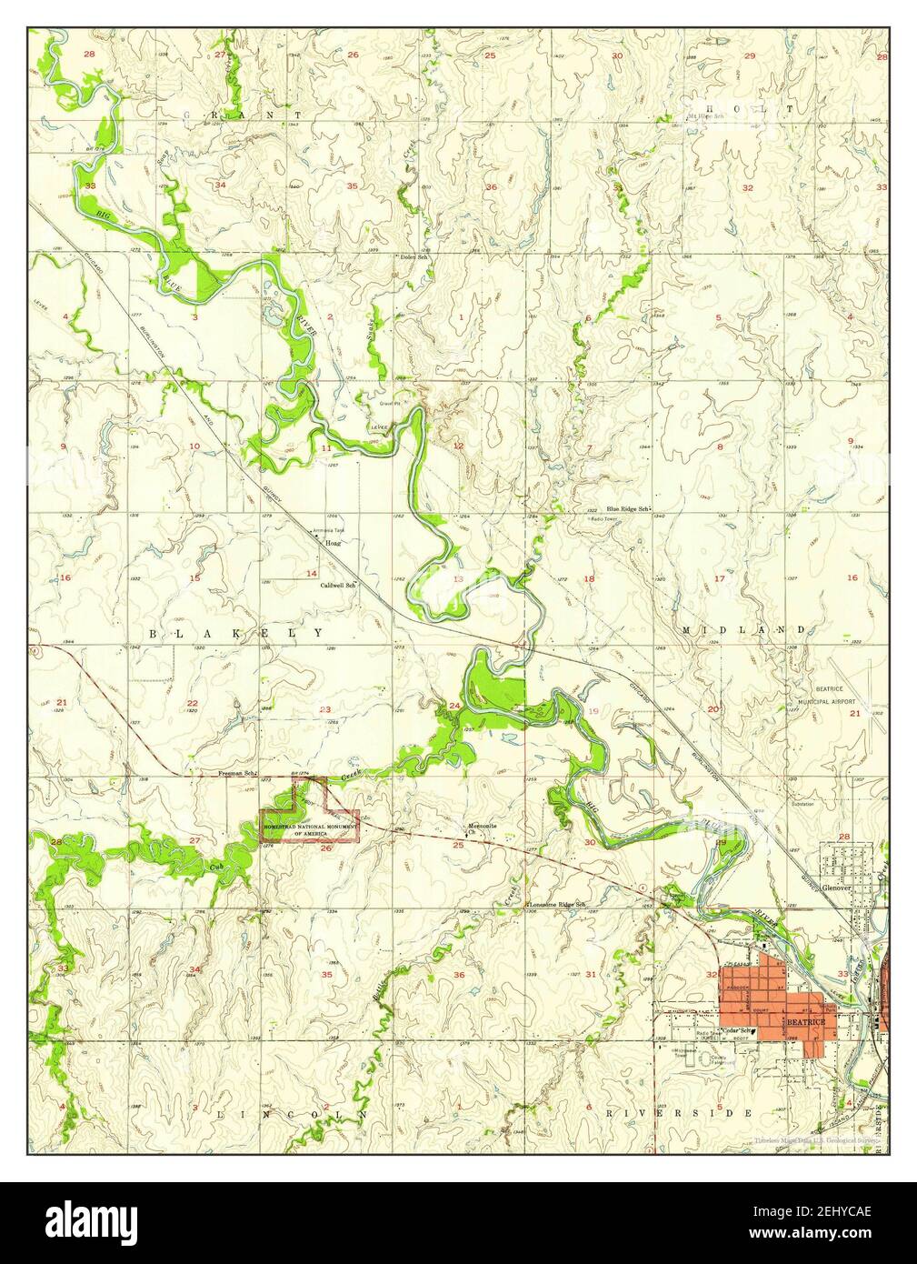 Beatrice nebraska map Cut Out Stock Images & Pictures - Alamy