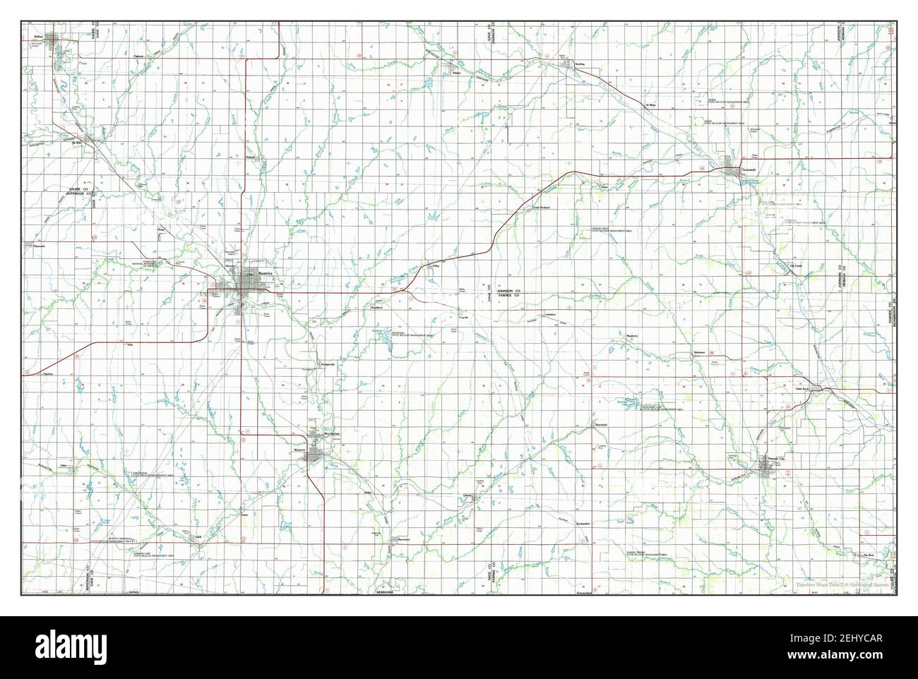 Map of beatrice nebraska Cut Out Stock Images & Pictures - Alamy