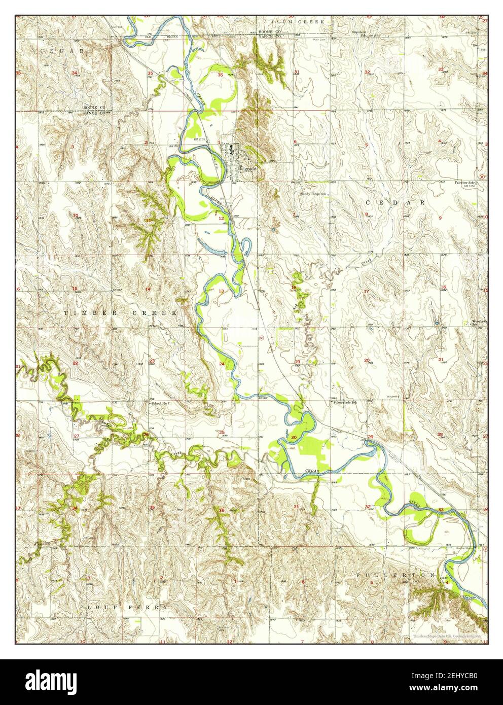Belgrade, Nebraska, map 1954, 1:24000, United States of America by ...