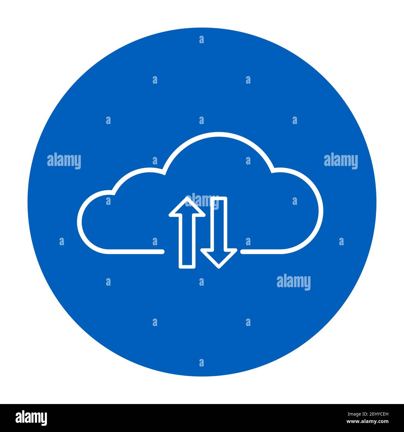 Simple Line Icon sign - cloud storage for your business. Clouds with ...