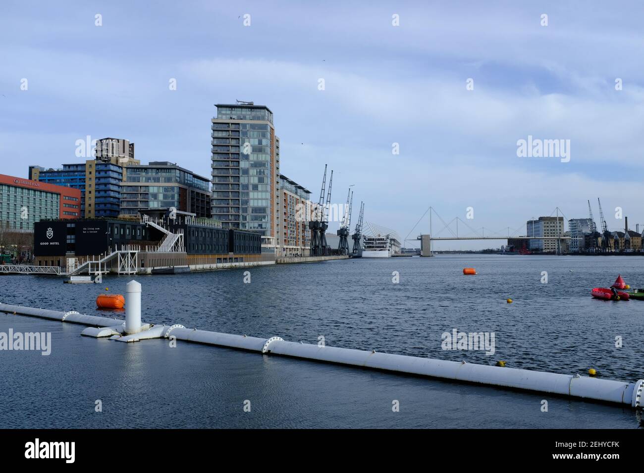 SILVERTOWN, LONDON - 20TH FEBRUARY 2021: Royal Victoria Docks in East ...