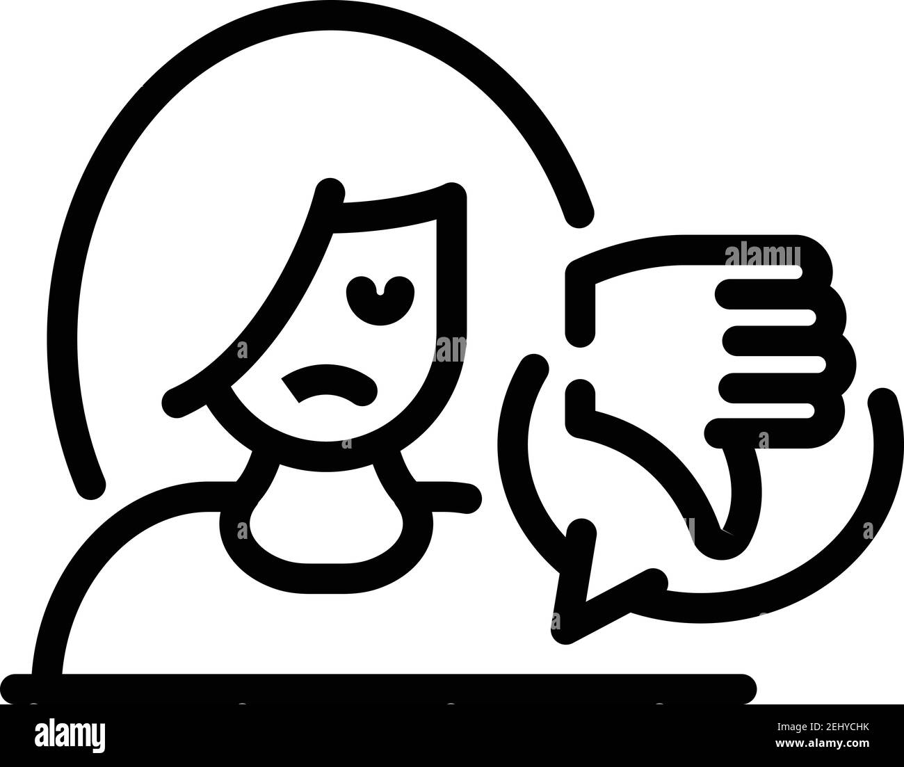 Girl dislike icon. Outline girl dislike vector icon for web design ...