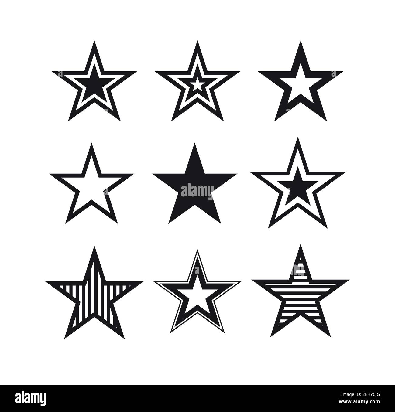 Star icons. Vector symbols star isolated on white background Stock ...