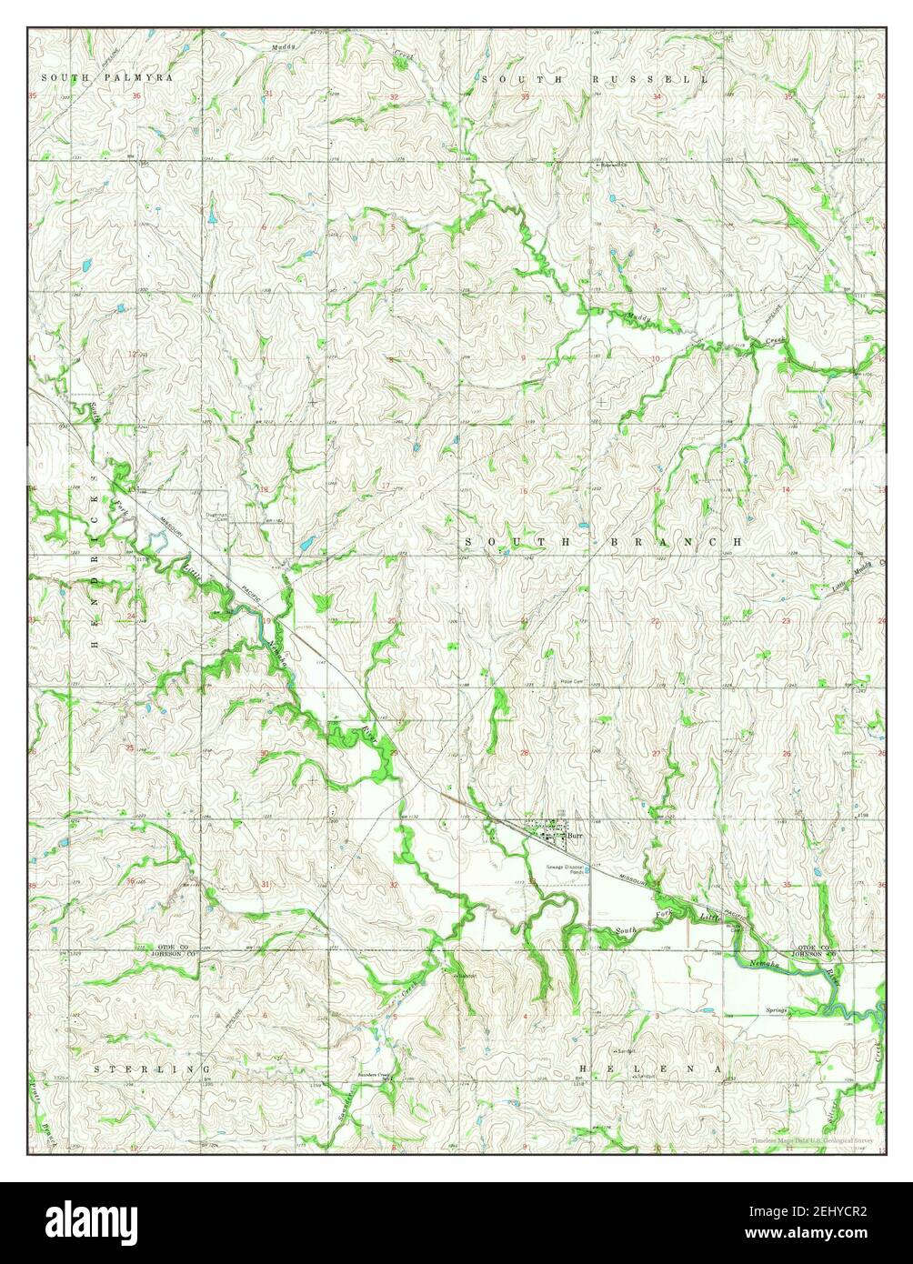 Burr, Nebraska, map 1966, 1:24000, United States of America by Timeless ...