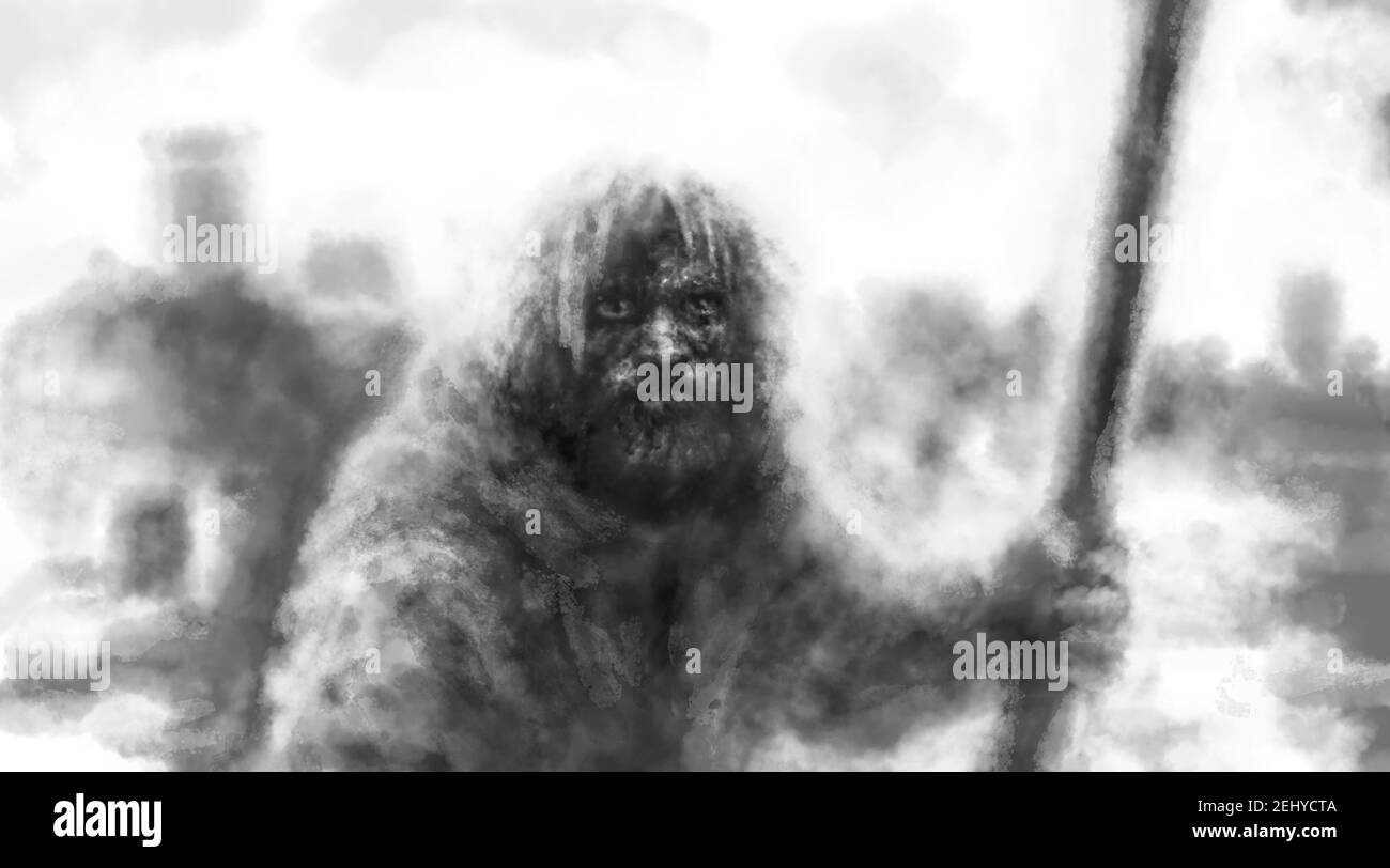 Holy man sits in Black and White Stock Photos & Images - Alamy