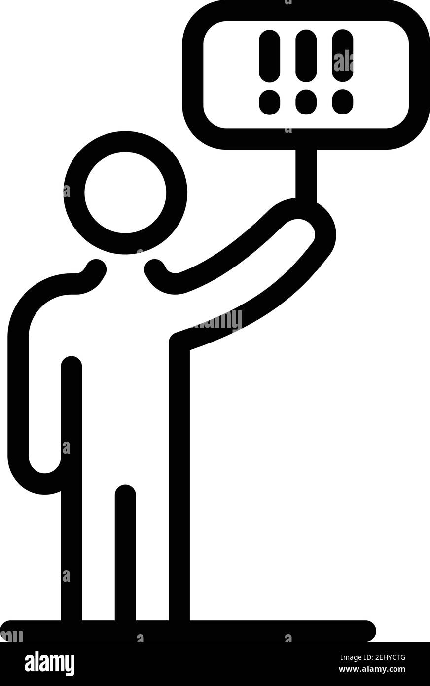 Protest man banner icon. Outline protest man banner vector icon for web ...