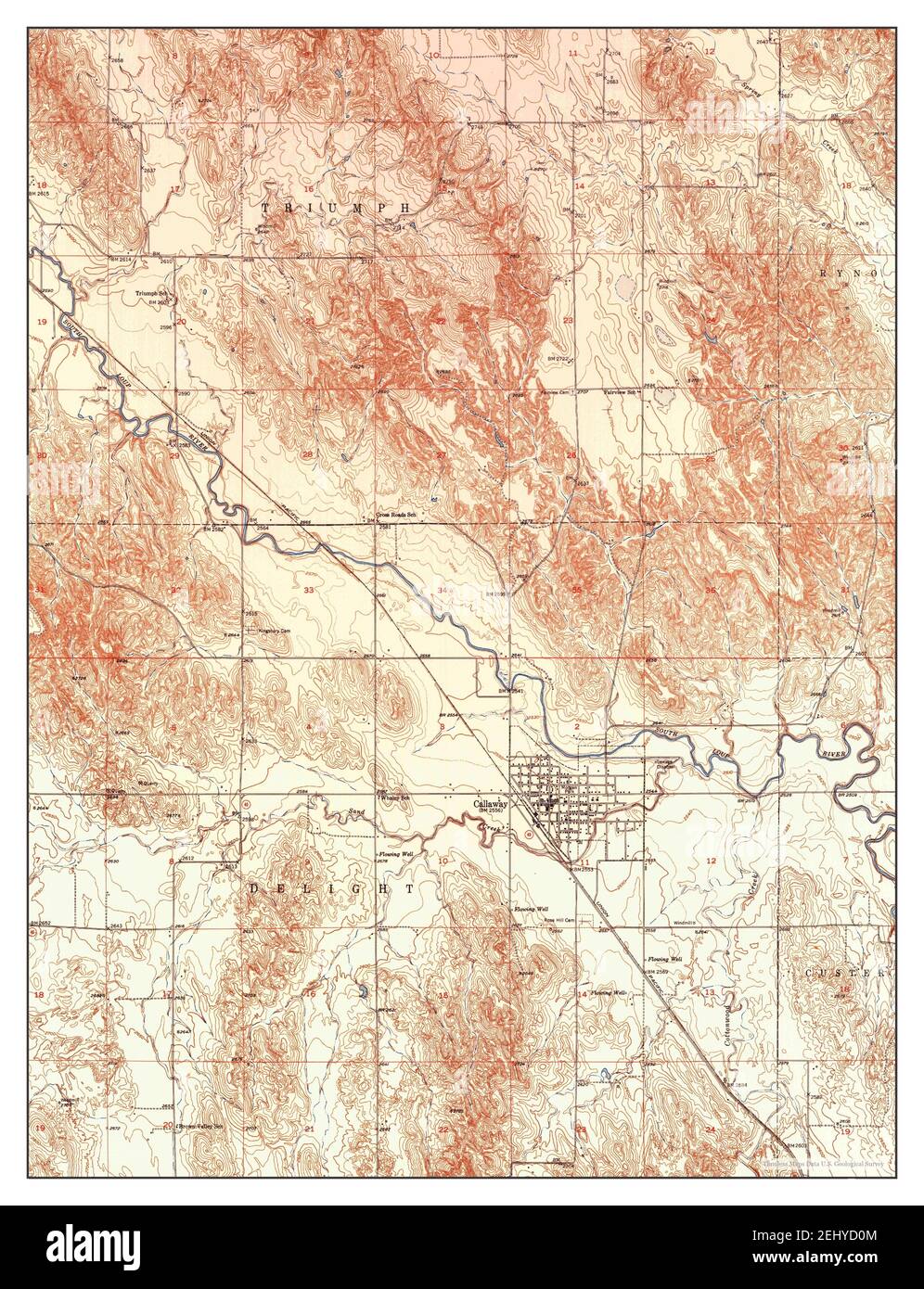 Callaway, Nebraska, map 1951, 1:24000, United States of America by ...