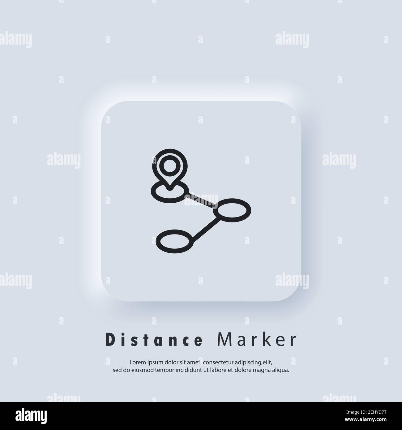 Travel navigation line icon. Track distance. Destination icon. Route location. Map Location ...