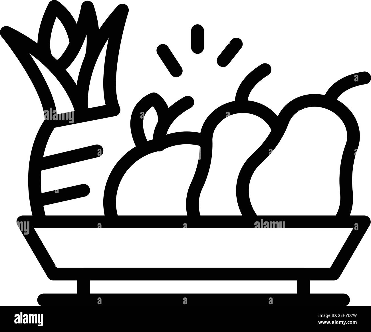 Tropical fruit salad icon. Outline tropical fruit salad vector icon for ...