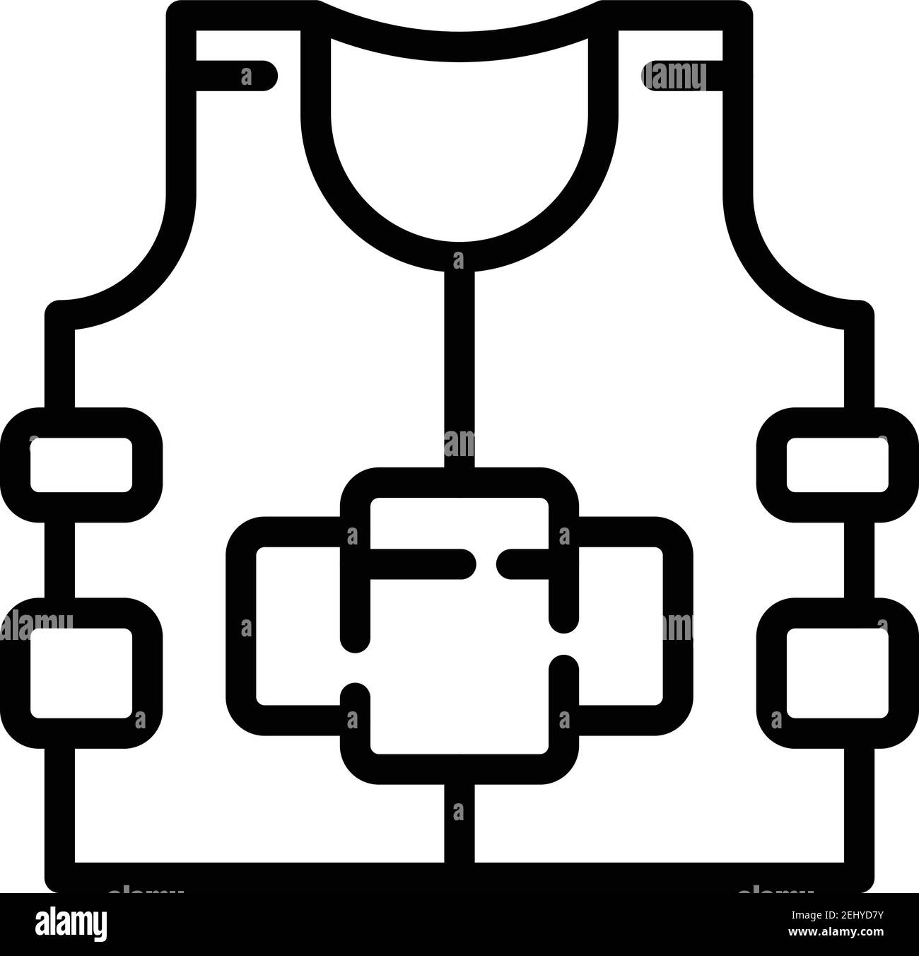 Bulletproof vest icon. Outline bulletproof vest vector icon for web ...