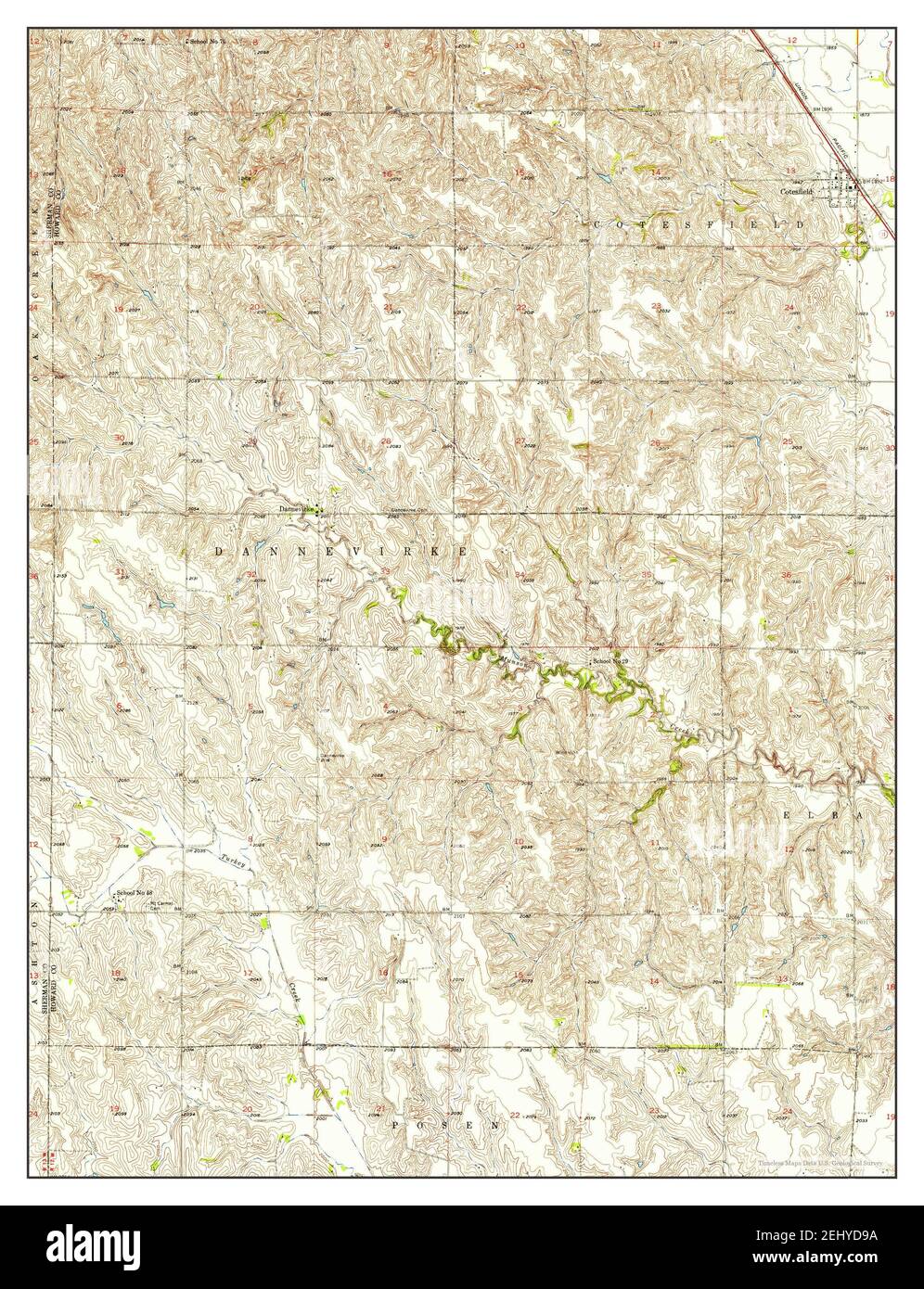 Map of cotesfield nebraska hi-res stock photography and images - Alamy