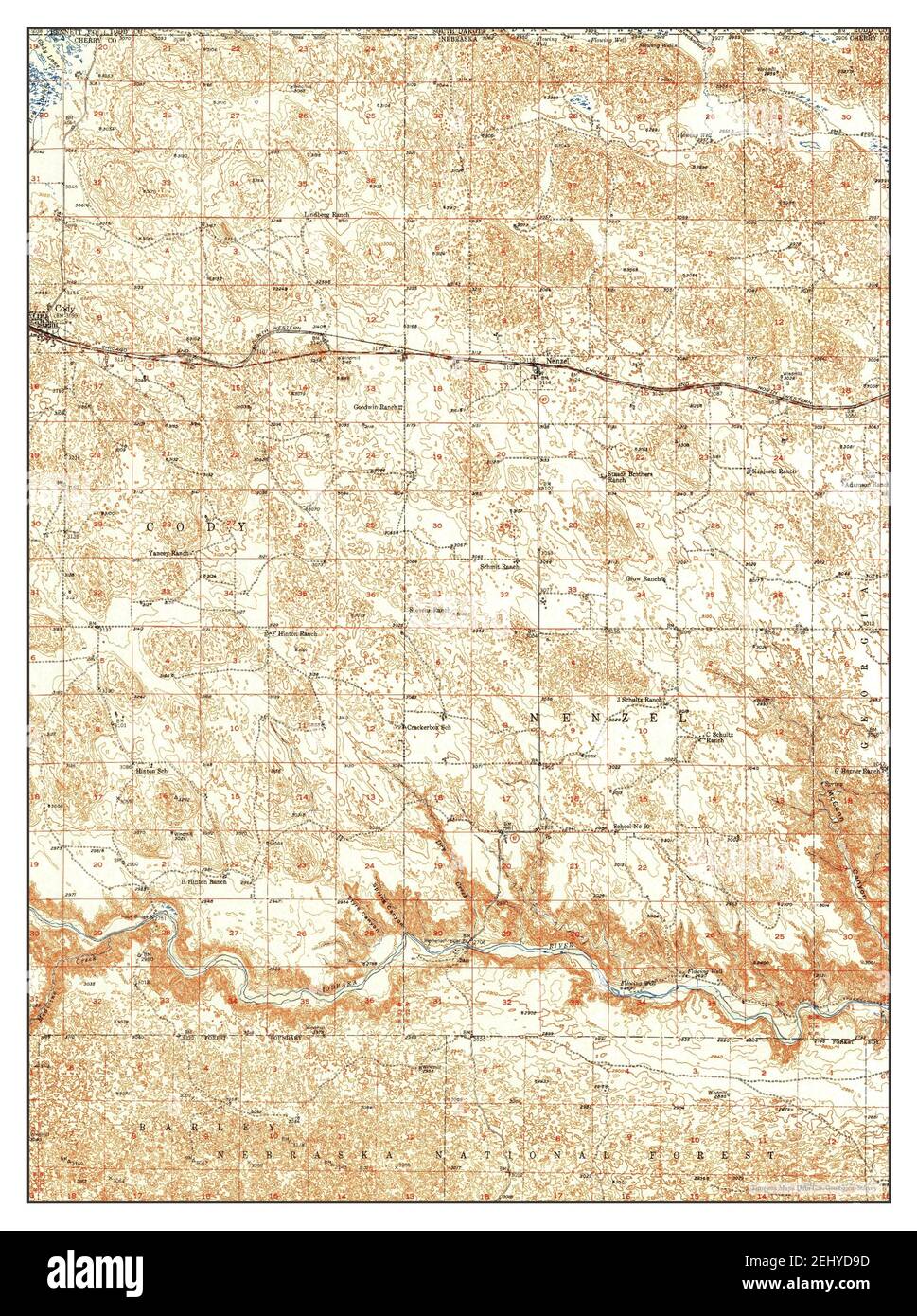 Cody nebraska map hi-res stock photography and images - Alamy