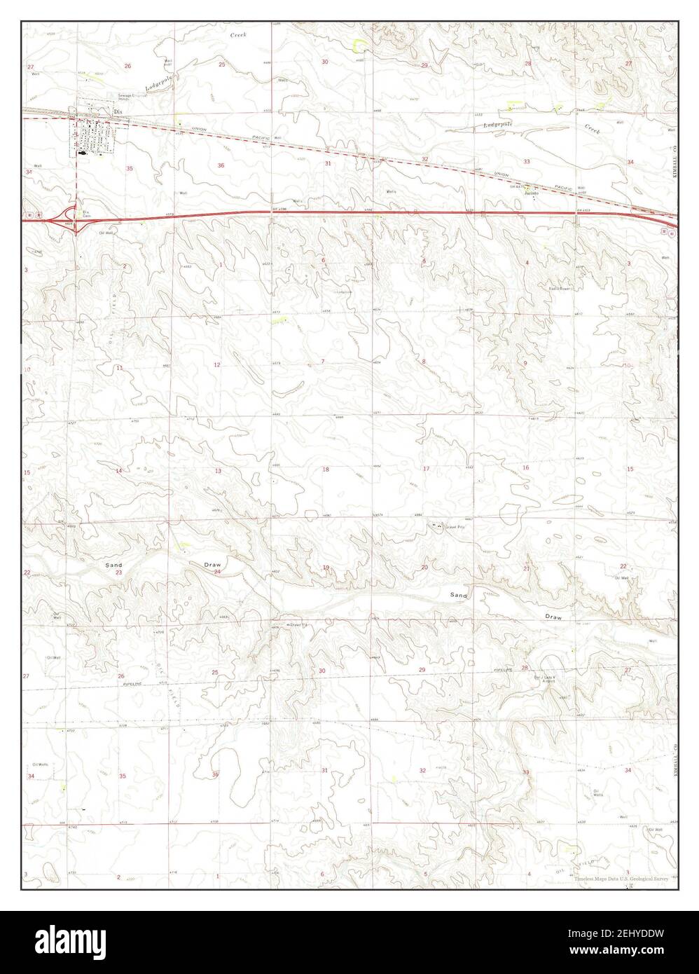 Dix, Nebraska, map 1972, 1:24000, United States of America by Timeless ...