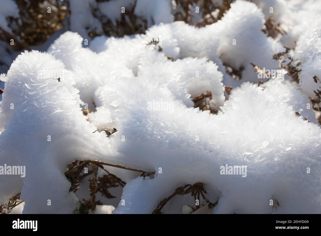 Snow chrystals formed by drifting snow Stock Photo - Alamy