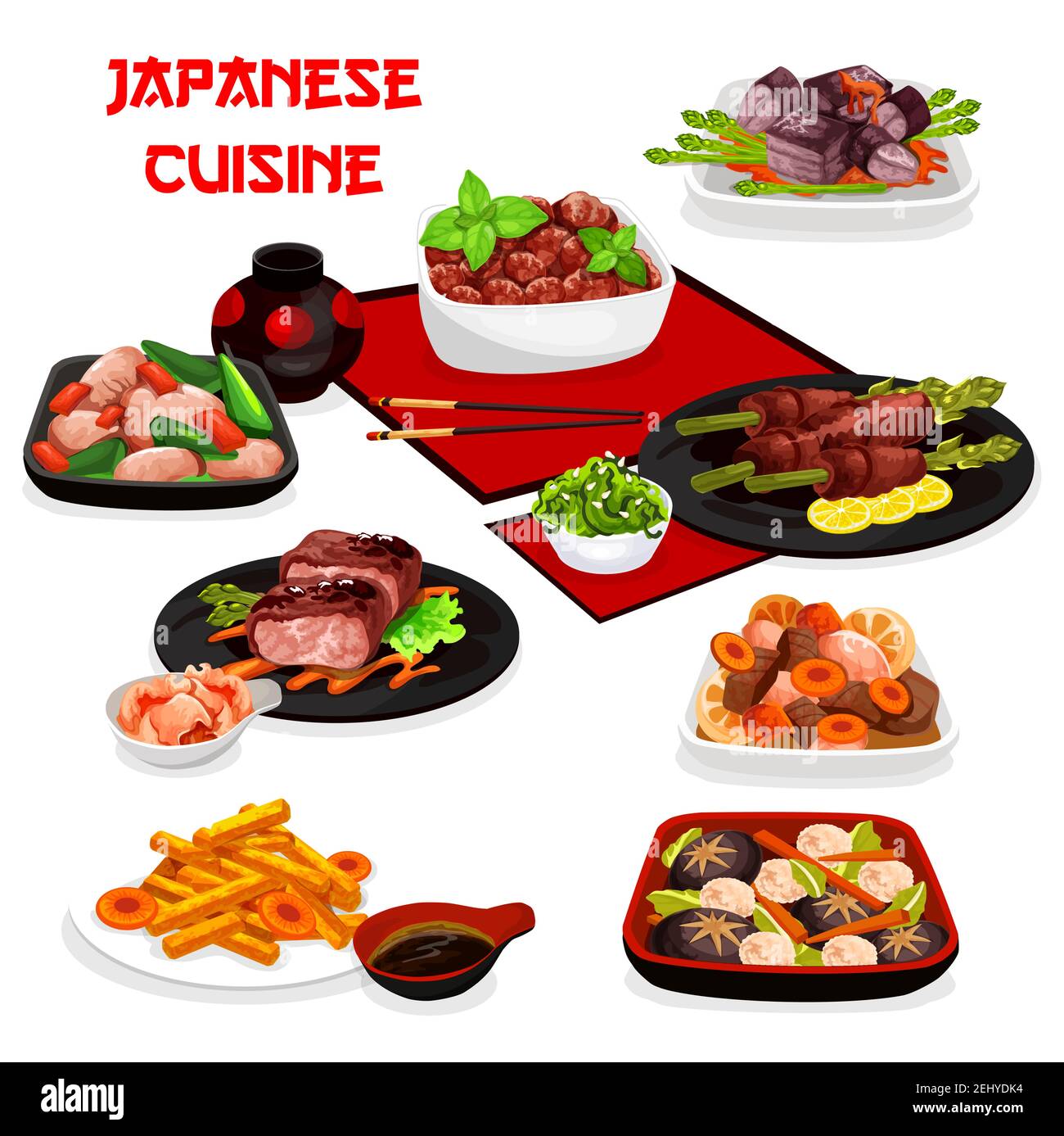 Japanese ginger pork Stock Vector Images - Alamy