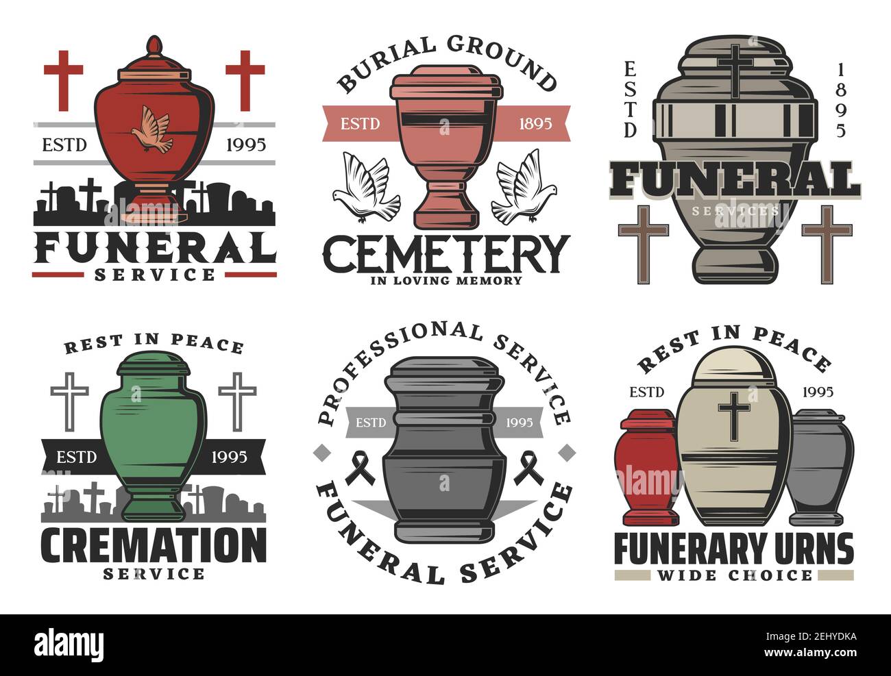 Graveyard and crematorium Stock Vector Images - Alamy