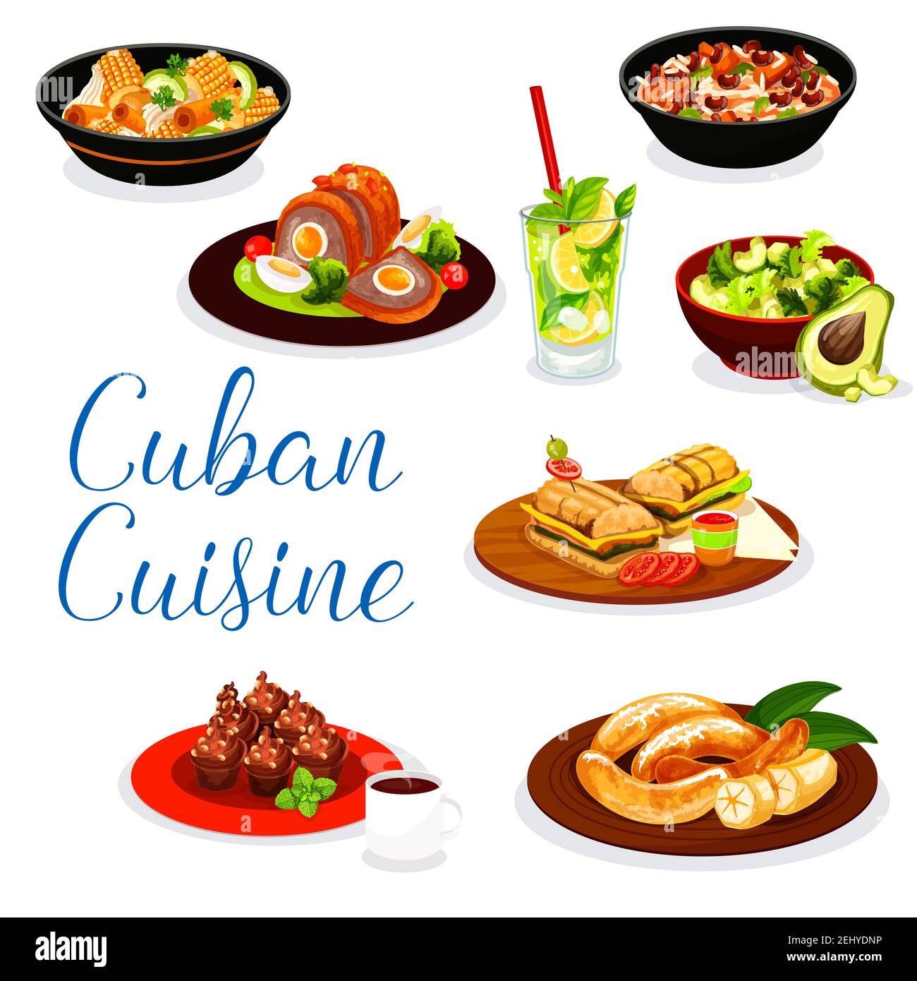 Cuban coconut Stock Vector Images - Alamy