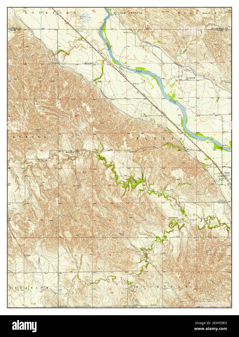 Elyria, Nebraska, map 1952, 1:24000, United States of America by ...