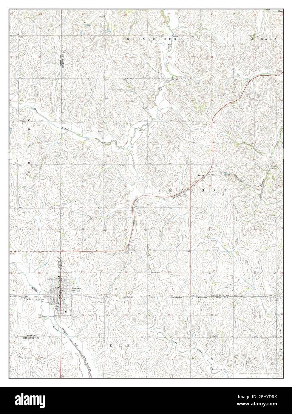 Emerson, Nebraska, map 1967, 1:24000, United States of America by ...