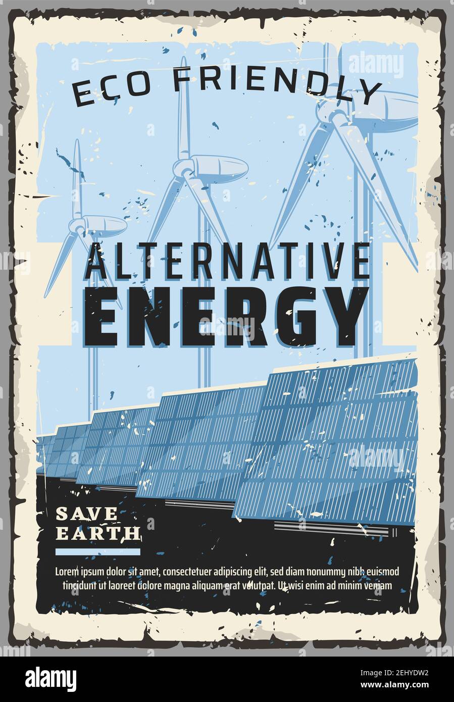 Alternative energy sources and natural power generation. Vector eco ...