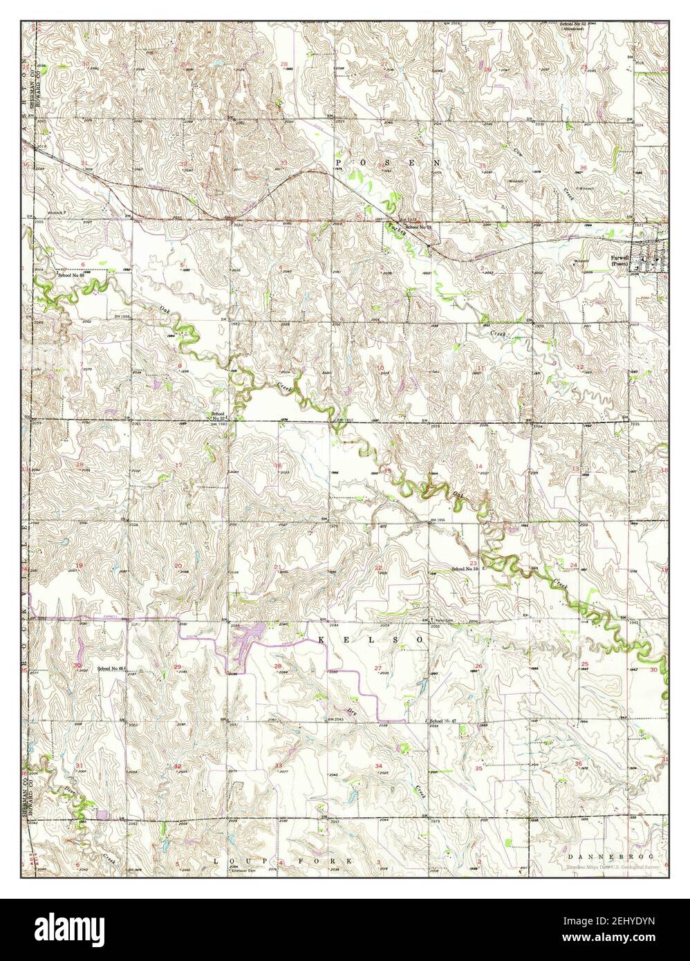 Farwell, Nebraska, map 1953, 1:24000, United States of America by ...