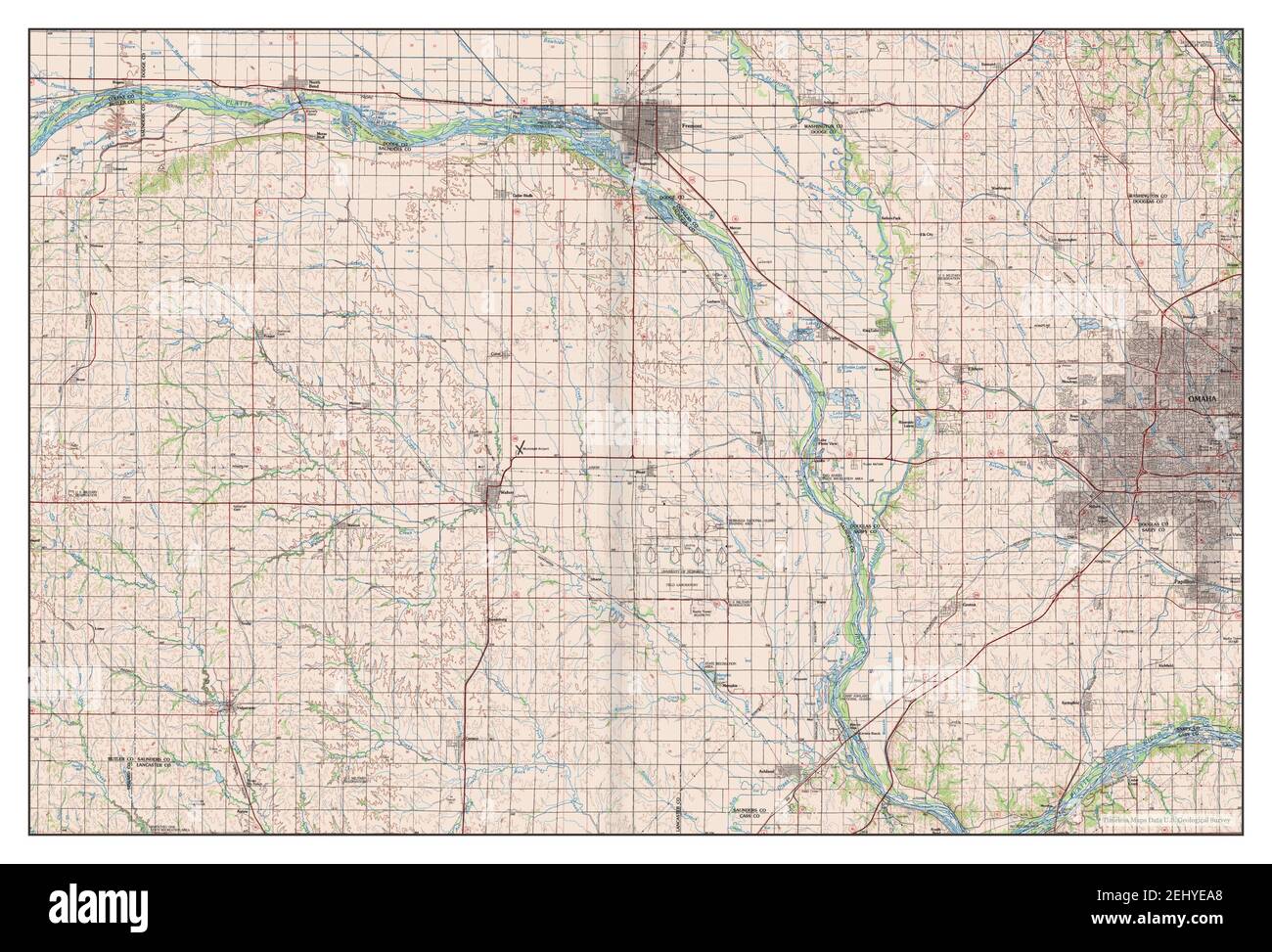 Map of fremont nebraska hi-res stock photography and images - Alamy