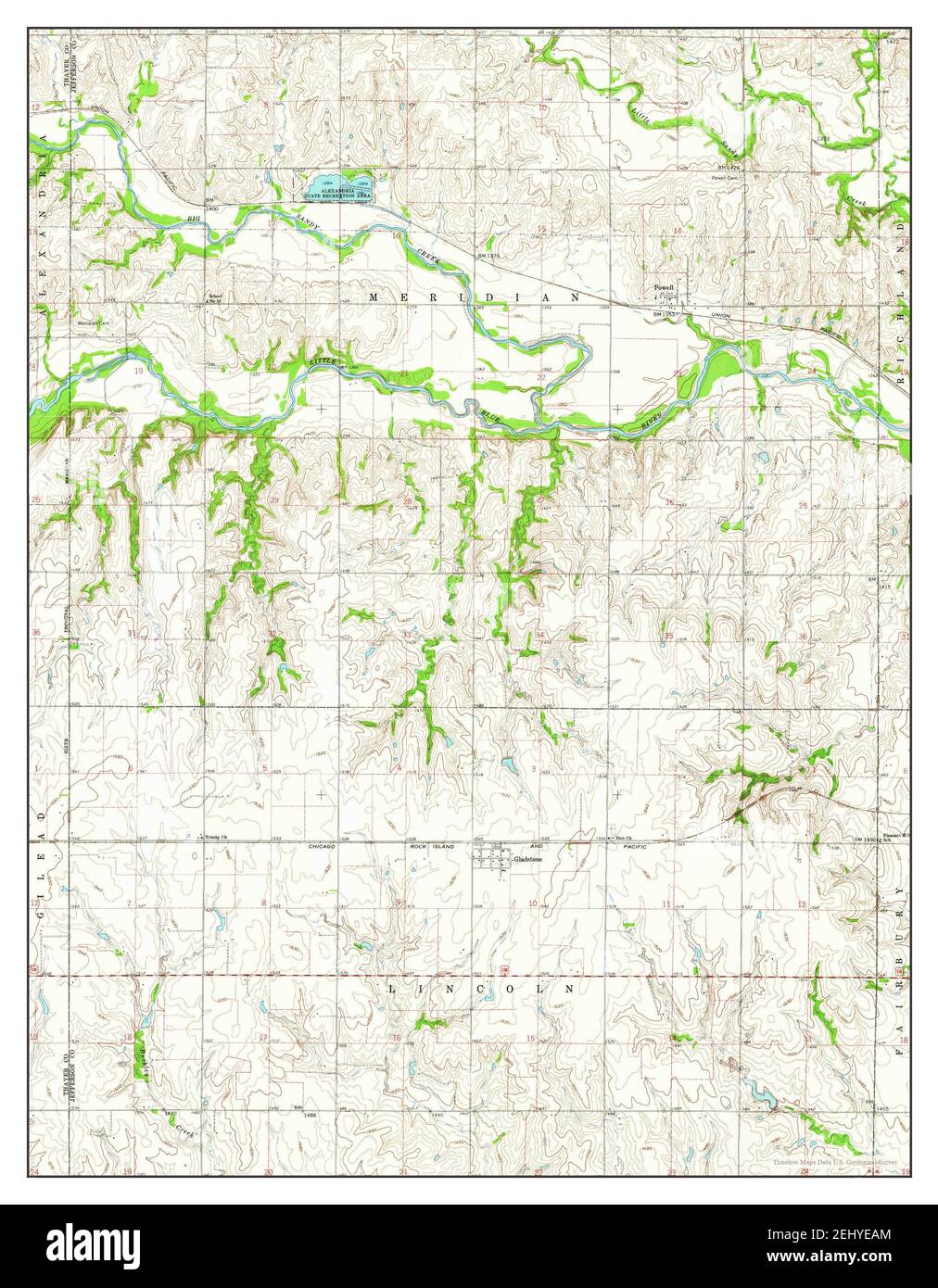 Gladstone, Nebraska, map 1960, 1:24000, United States of America by ...