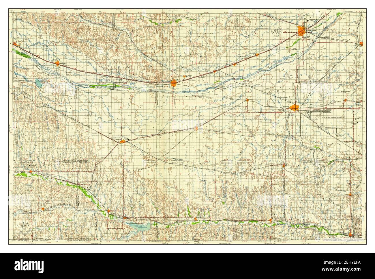 Grand Island, Nebraska, map 1958, 1:250000, United States of America by ...
