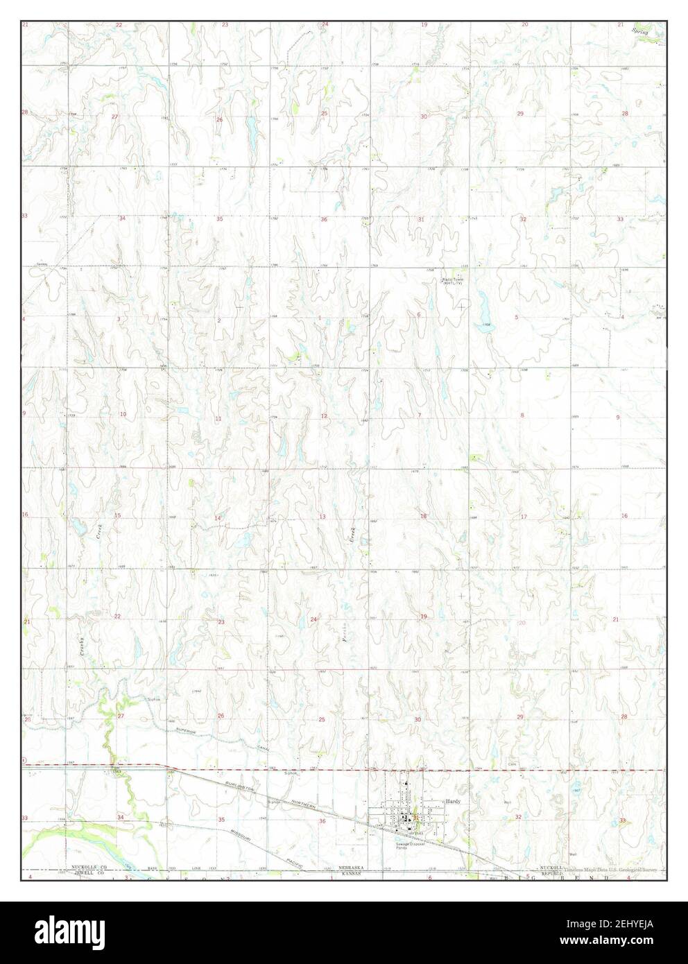 Hardy, Nebraska, map 1974, 1:24000, United States of America by ...