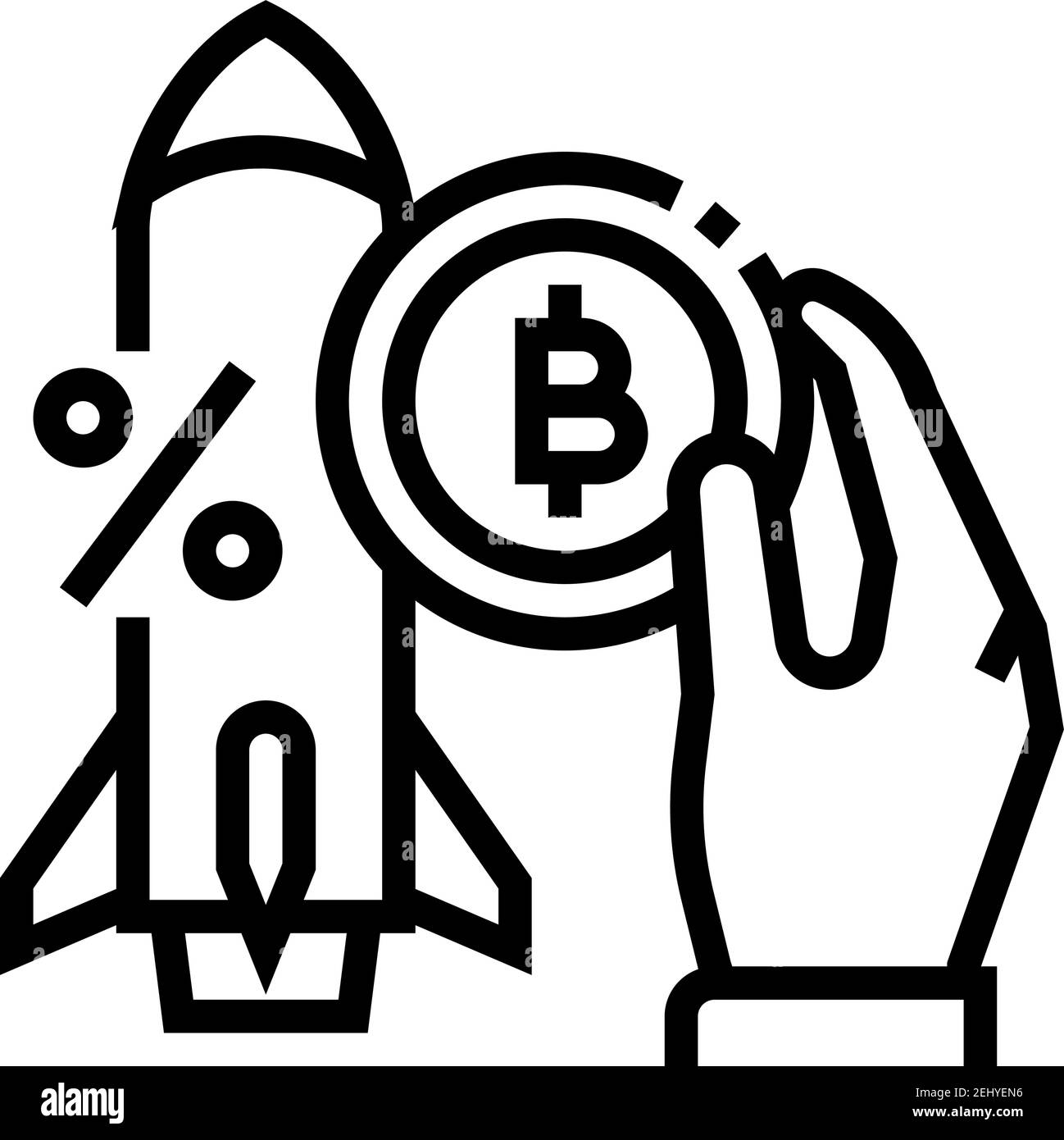 successful start ico line icon vector illustration Stock Vector Image ...