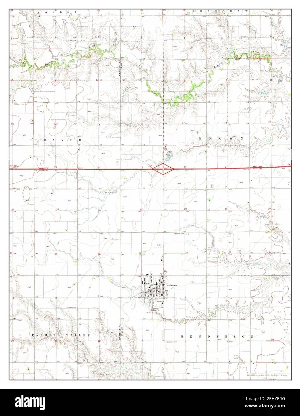 Henderson, Nebraska, map 1968, 1:24000, United States of America by ...