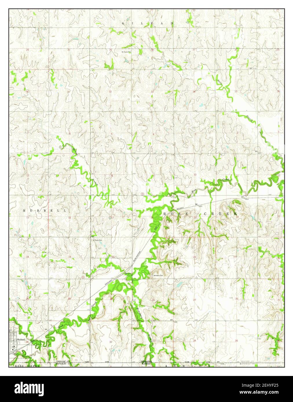 Hubbell, Nebraska, map 1960, 1:24000, United States of America by ...